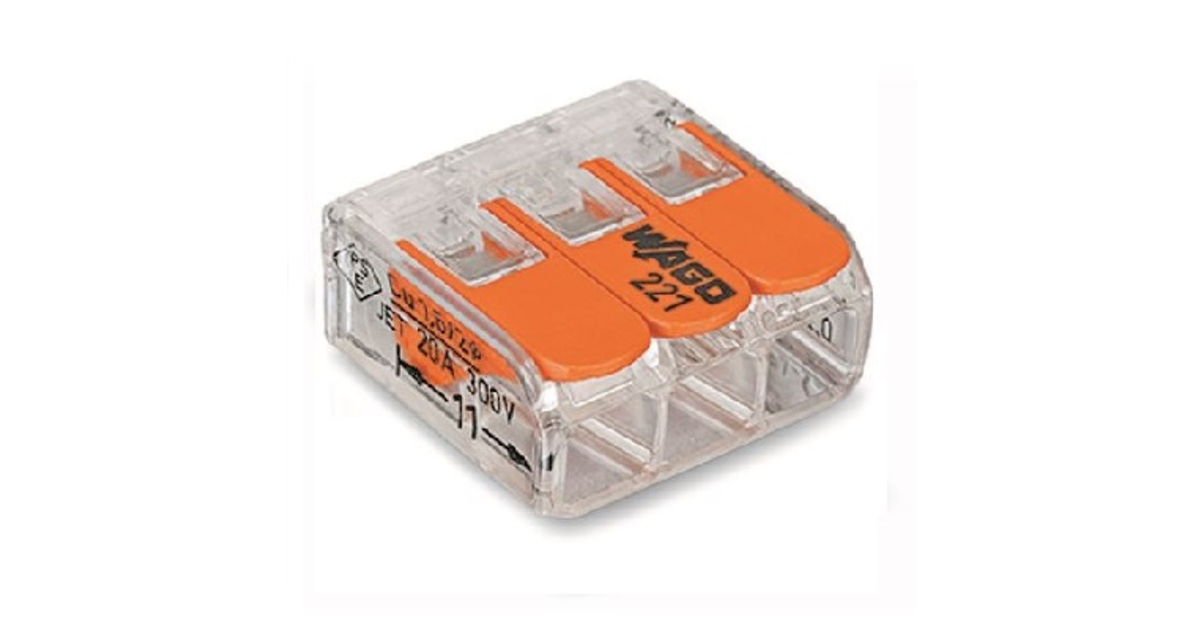 WAGO - Boîte de 50 Bornes de connexion 3 entrées pour boîte de dérivation - ref 221-413